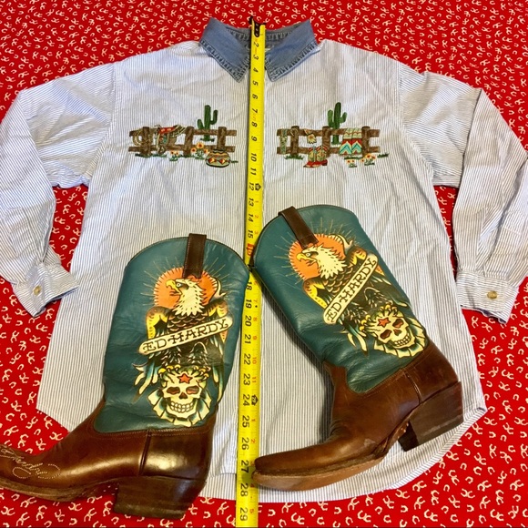 Solutions | Tops | Desert Ranch Scene Embroidered Western Shirt | Poshmark